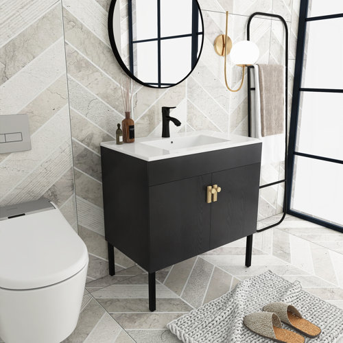 Ebern Designs Danazia 30'' Single Bathroom Vanity with Ceramic Top | Wayfair